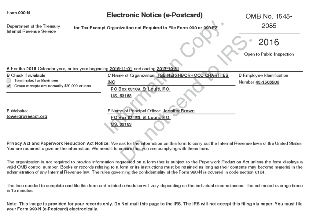 Legal Compliance – Tower Grove East